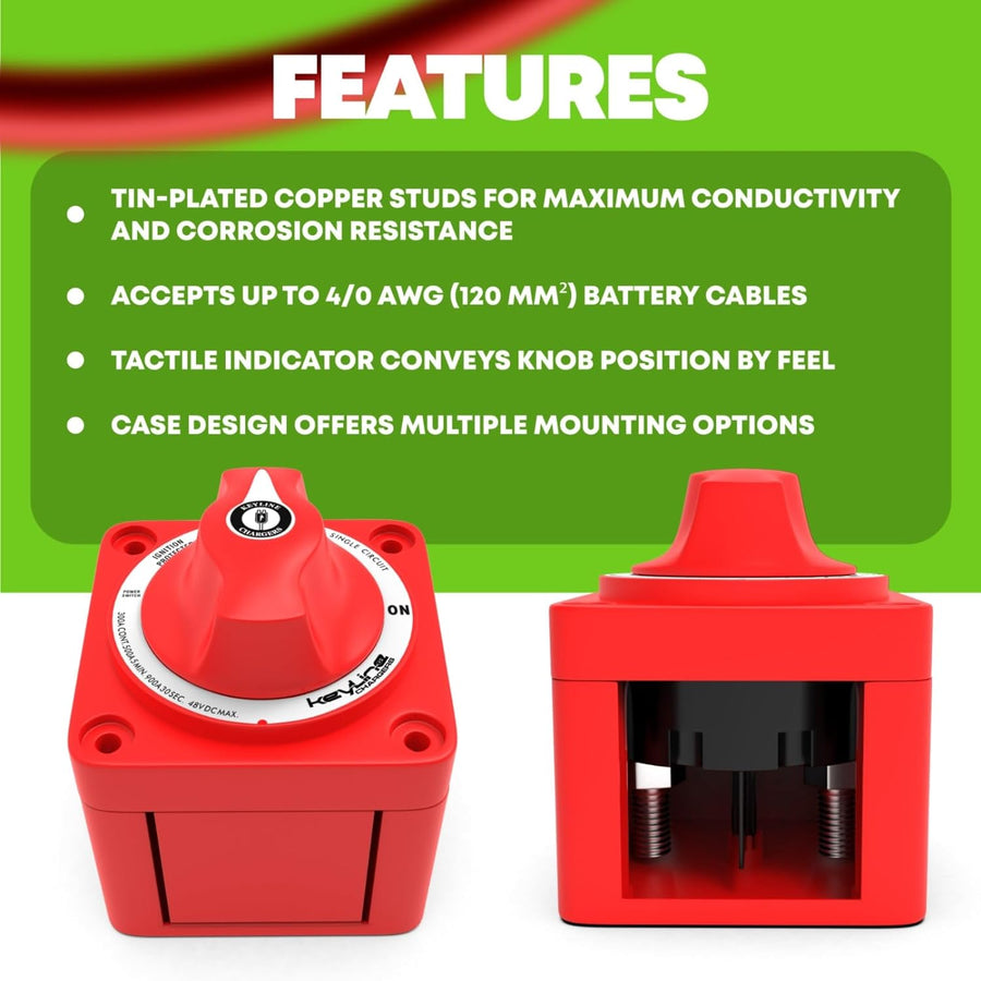 Marine Battery Disconnect Switch 12v to 48V DC | Boat Battery Kill Swi ...